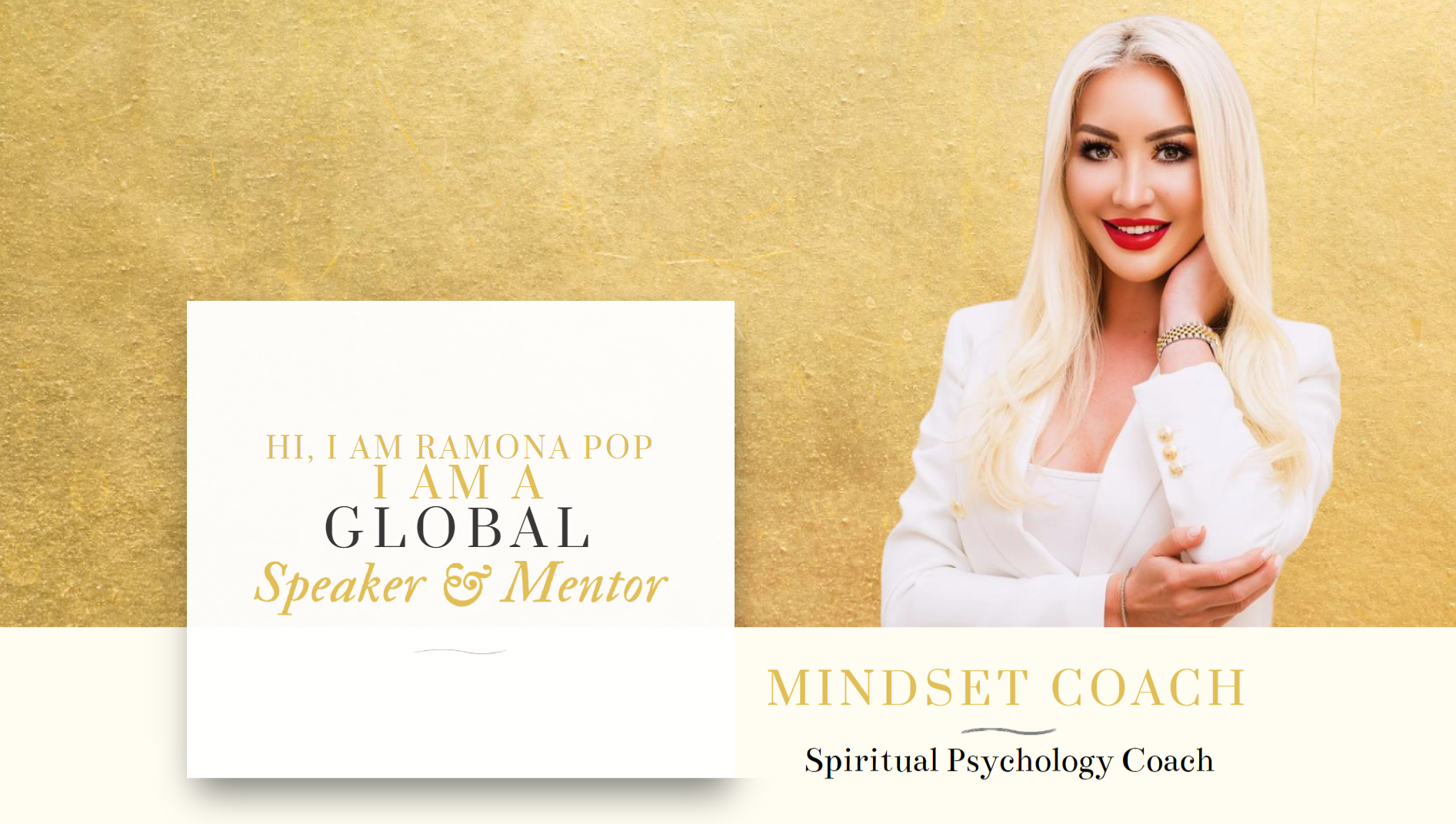 About RAMONA POP - GLOBAL Speaker & Mentor